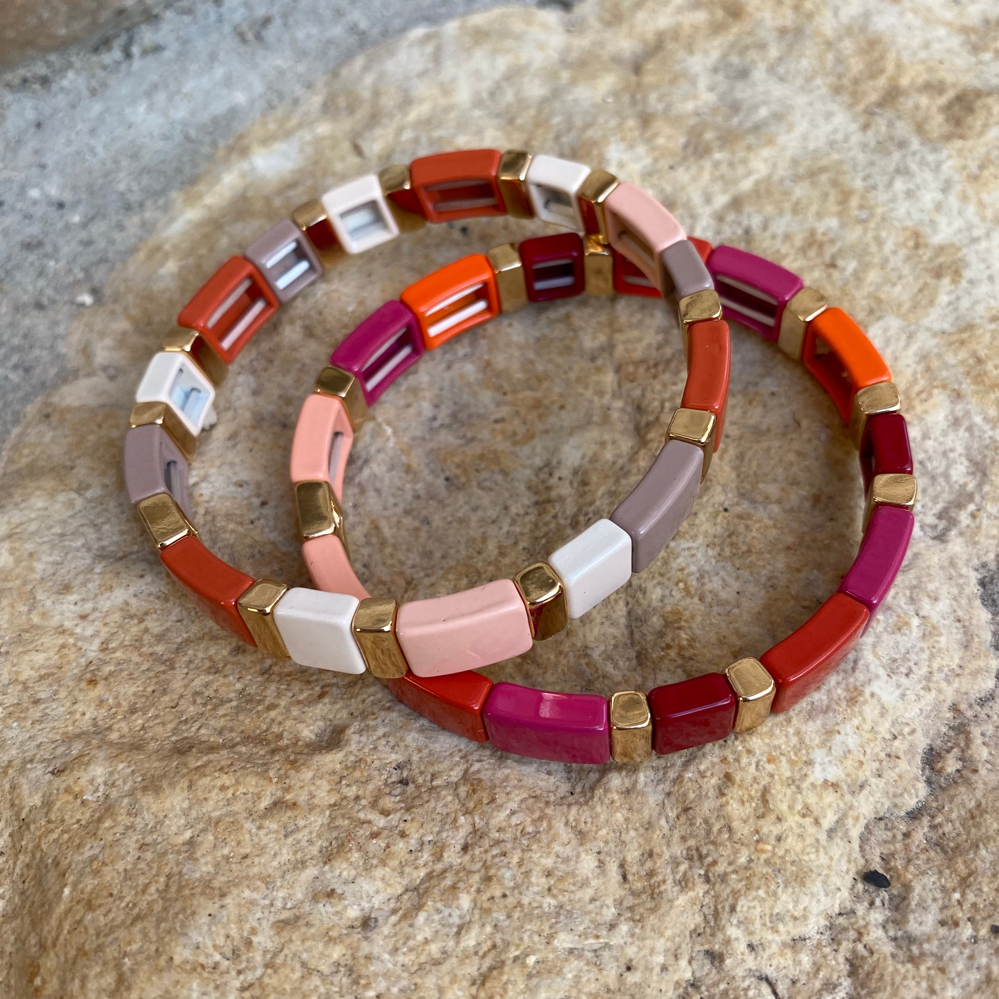 Enamel bracelet, light coral | A&C Oslo